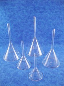 Funnels Borosilicate Glass, chemistry lab instrument, glassware equipment